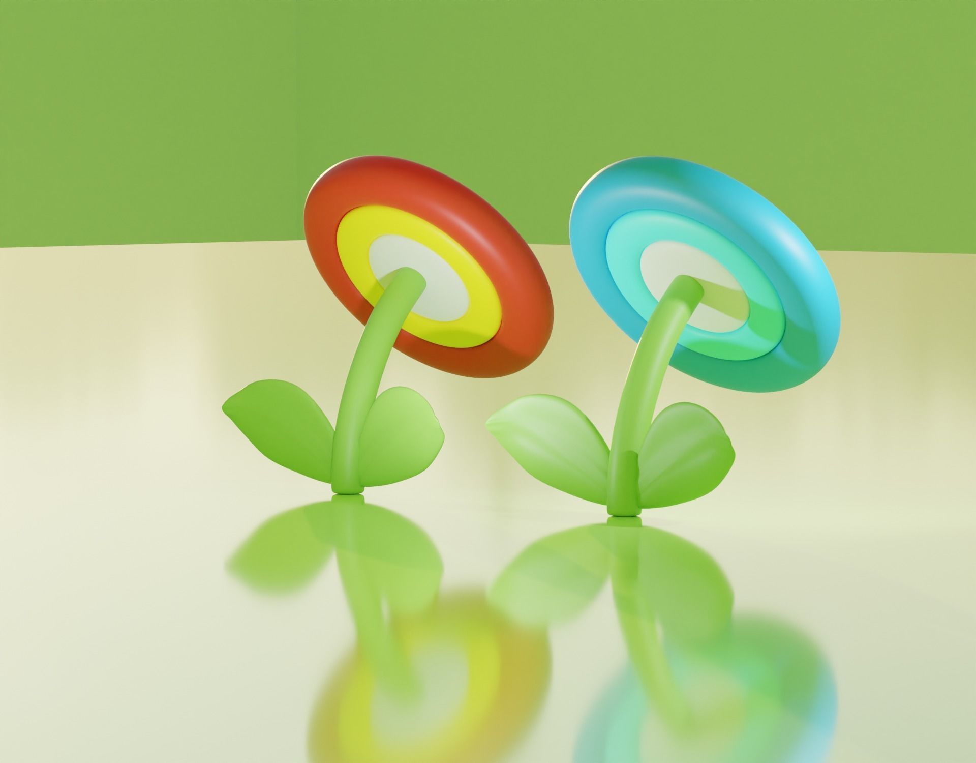 Flower Plants From Super Mario free VR / AR / low-poly 3D model | CGTrader