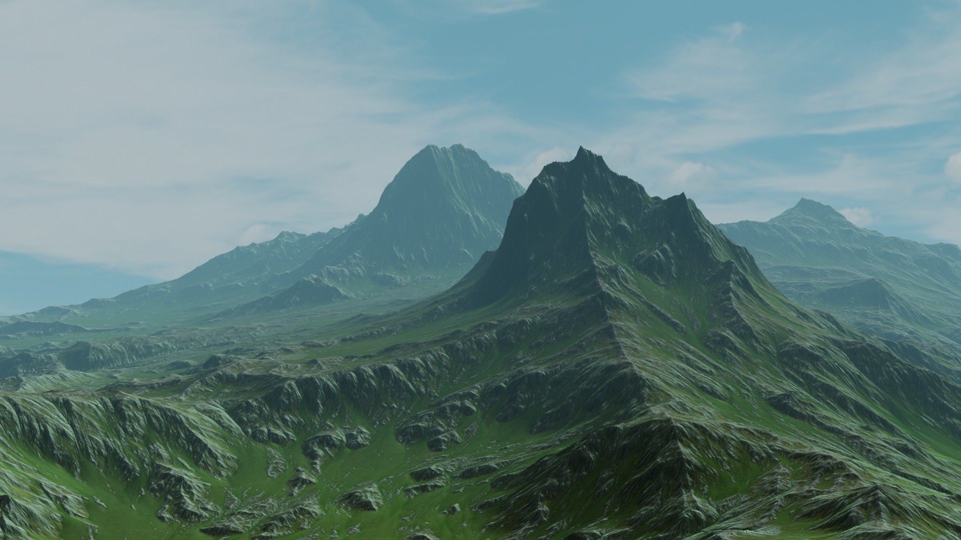 Rocky Mountains Grass Landscape 3D model | CGTrader