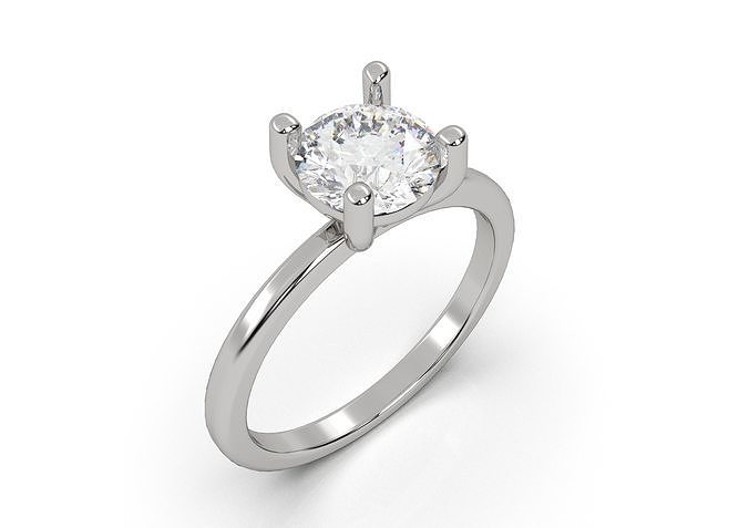 58 One Stone Ring 3D model 3D printable | CGTrader