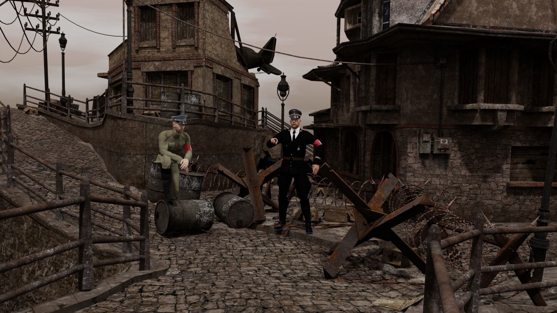 SS officers uniform pack made with marvelous designer 3D model animated ...