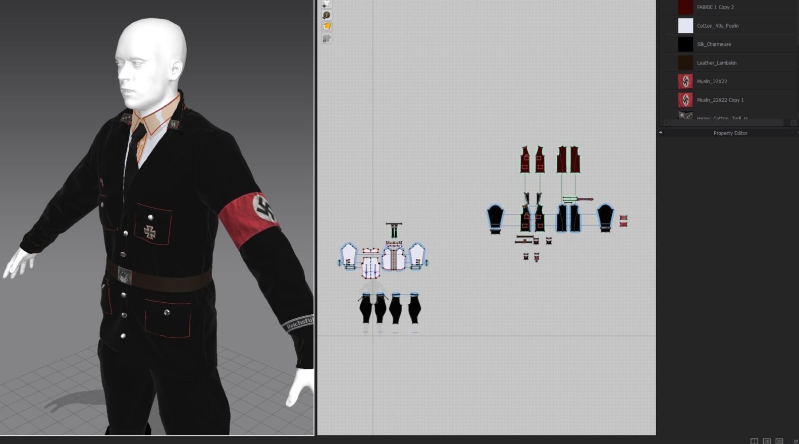 SS officers uniform pack made with marvelous designer 3D model animated ...