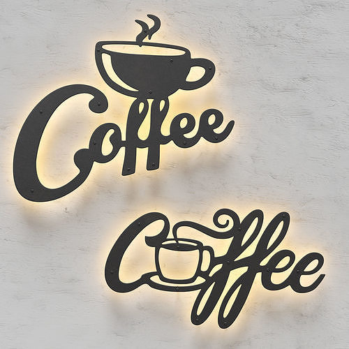 3D model Coffee sign iron VR / AR / low-poly | CGTrader