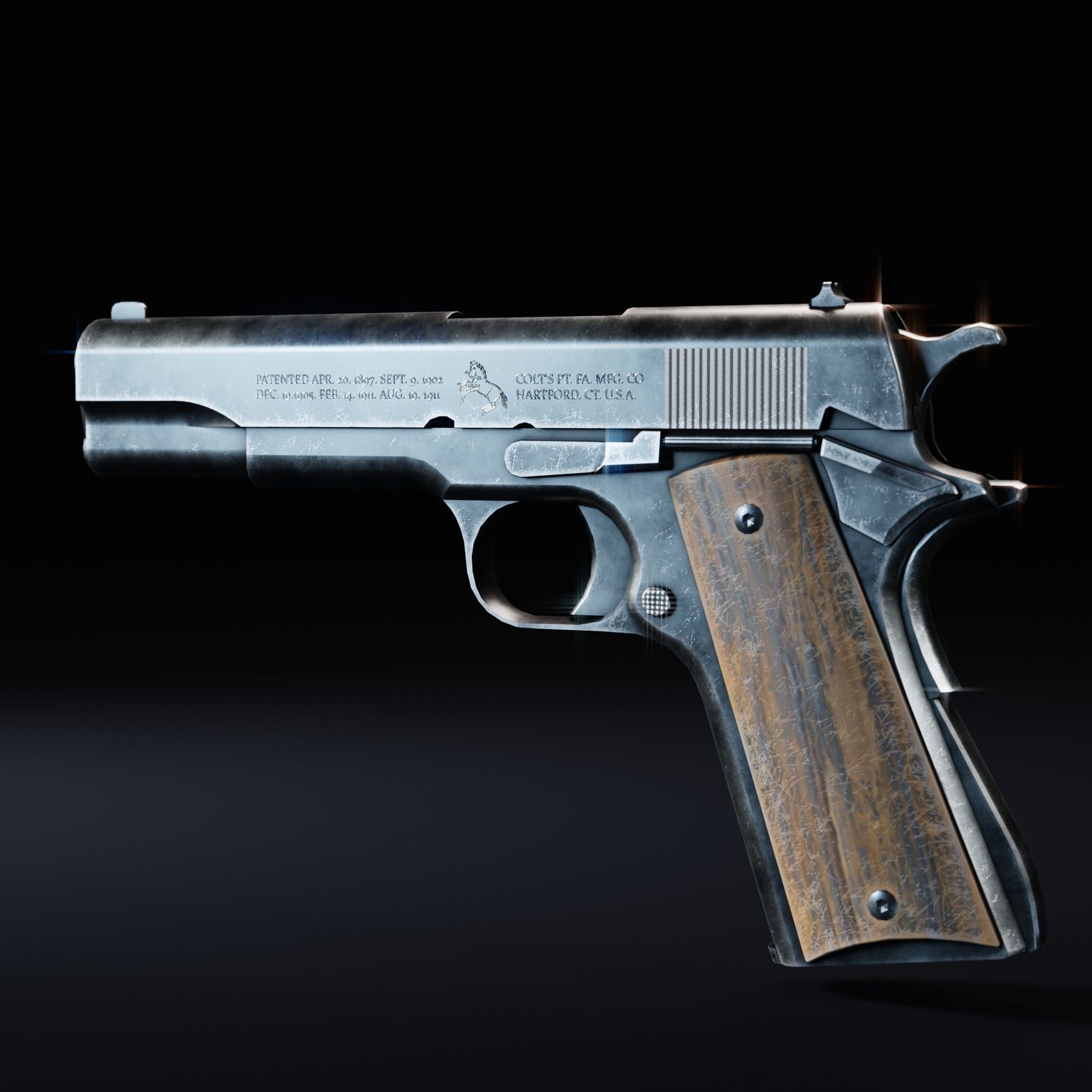 3D model Colt M1911 Pistol Lowpoly VR / AR / low-poly | CGTrader