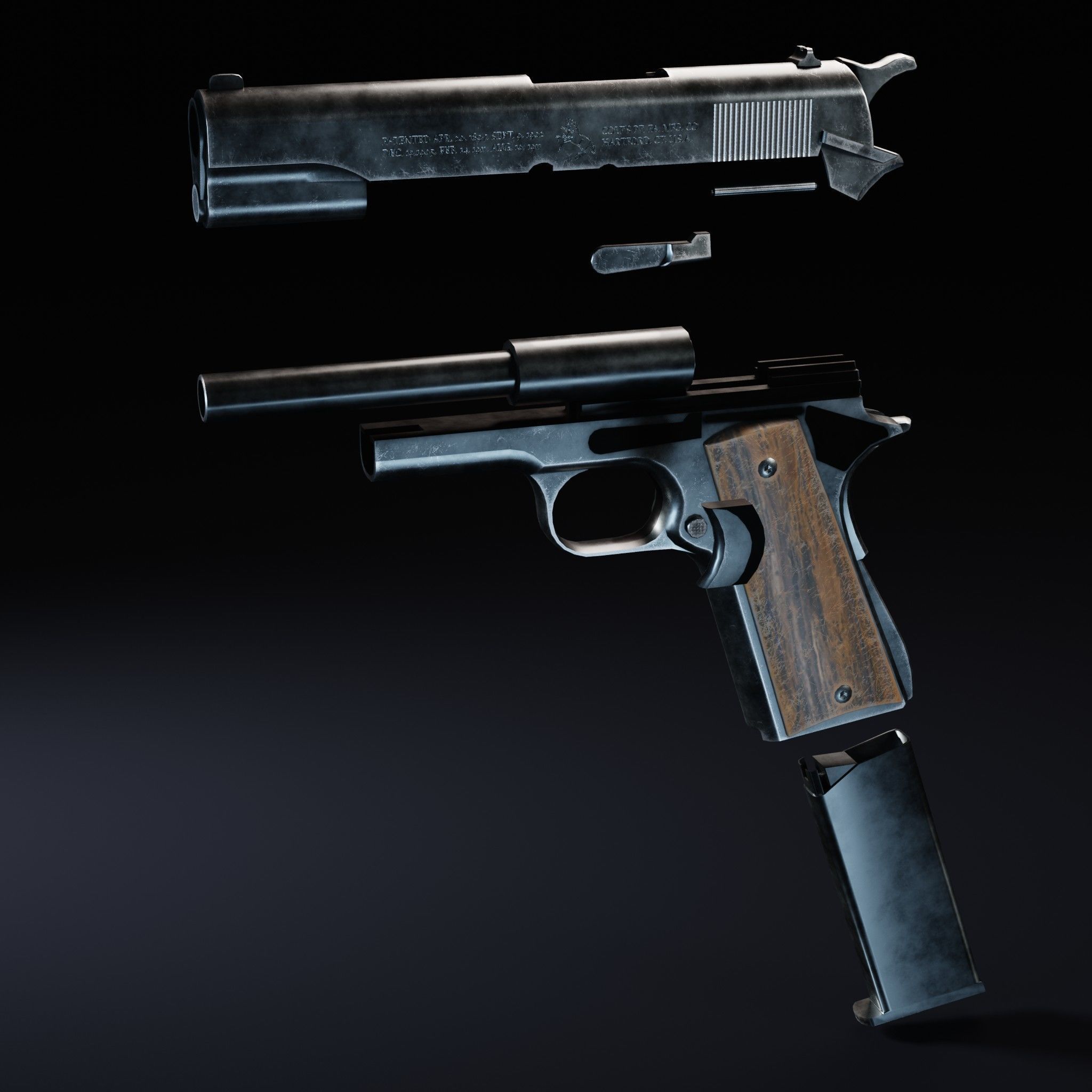 3D model Colt M1911 Pistol Lowpoly VR / AR / low-poly | CGTrader