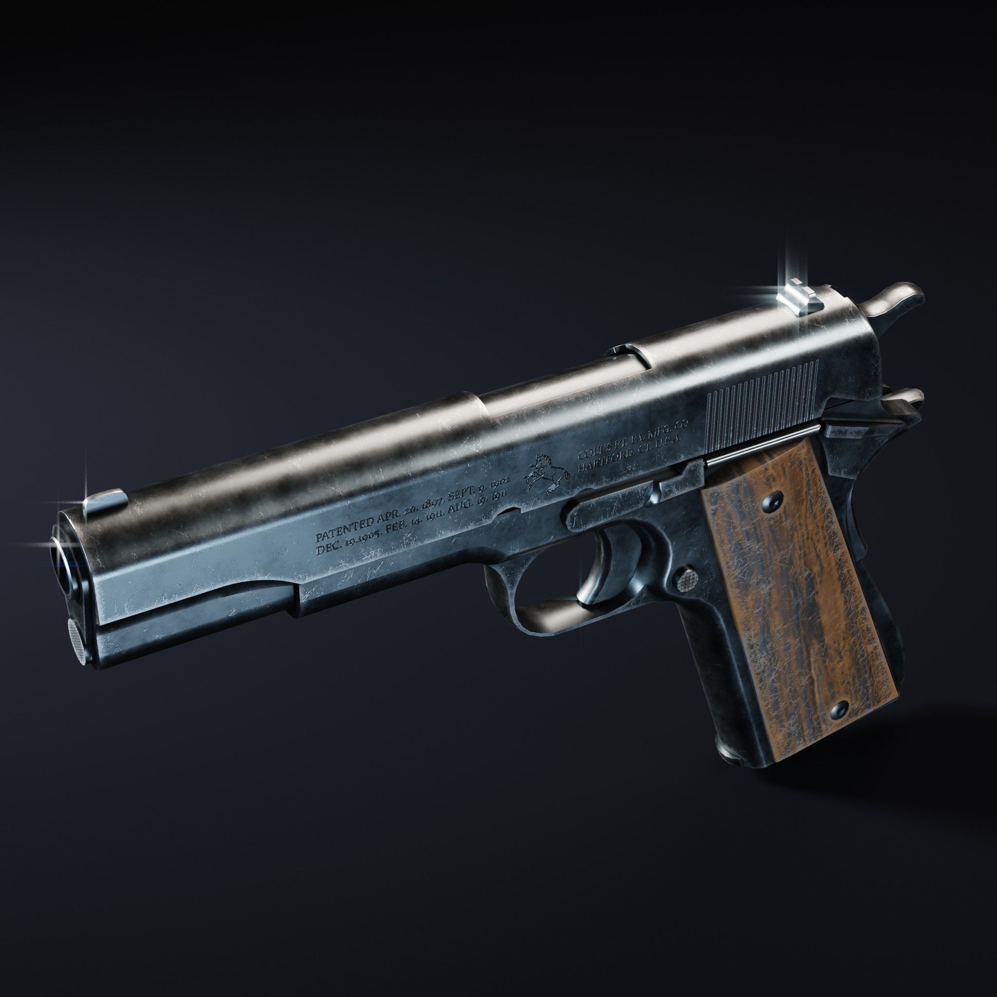 3D model Colt M1911 Pistol Lowpoly VR / AR / low-poly | CGTrader