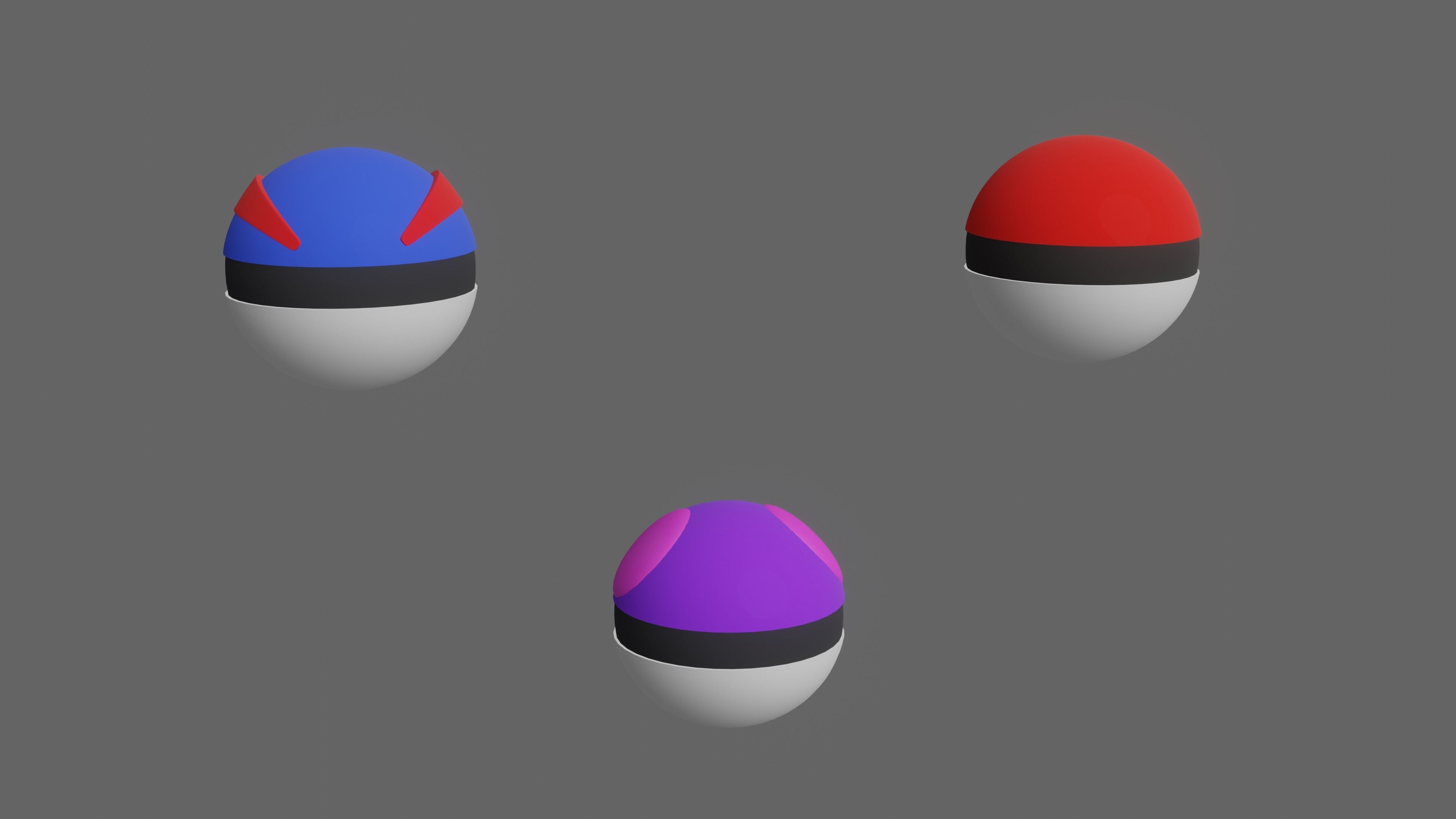 3D model Pokemon Pokeballs Pack 1 VR / AR / low-poly | CGTrader