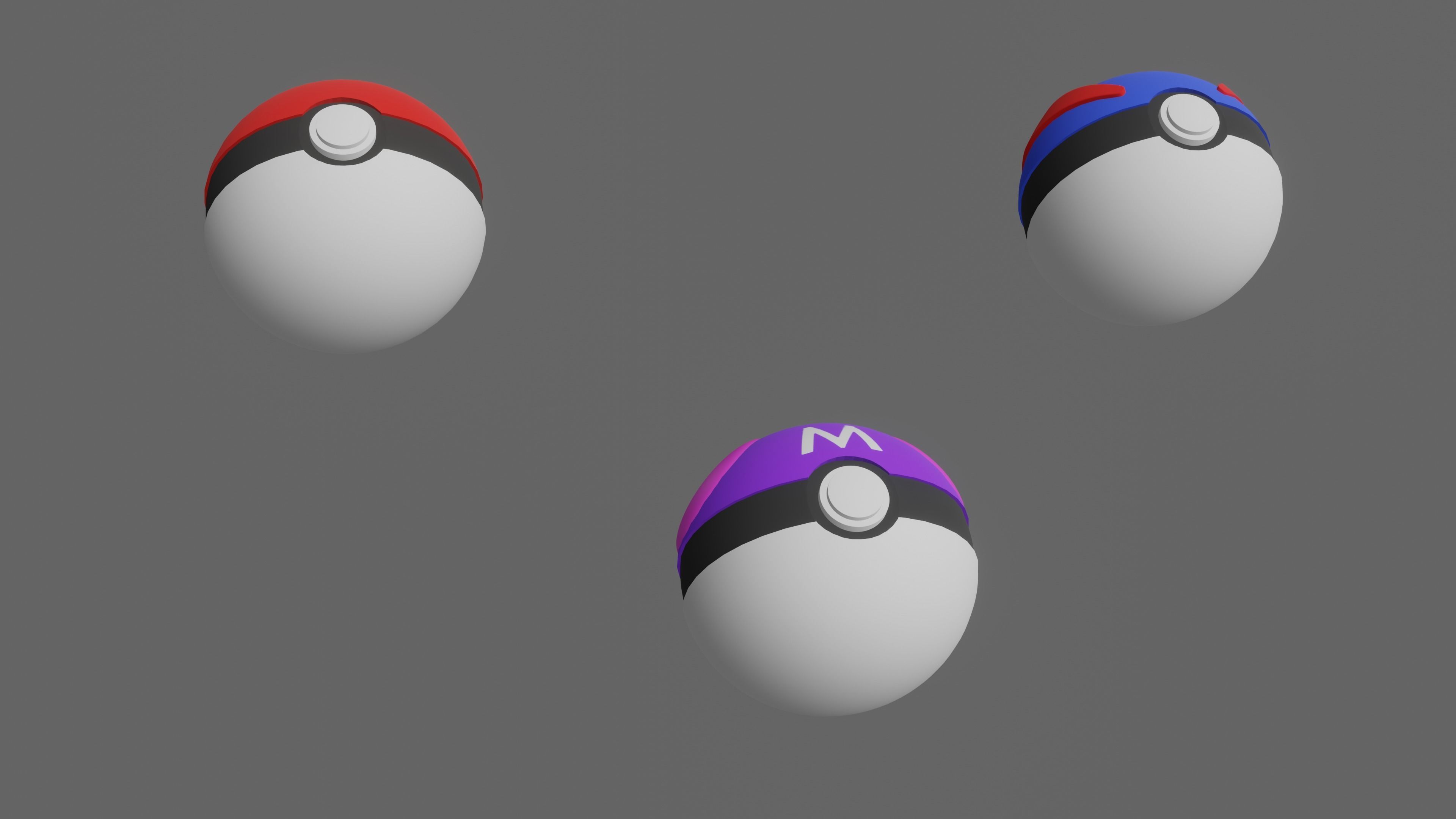 3D model Pokemon Pokeballs Pack 1 VR / AR / low-poly | CGTrader