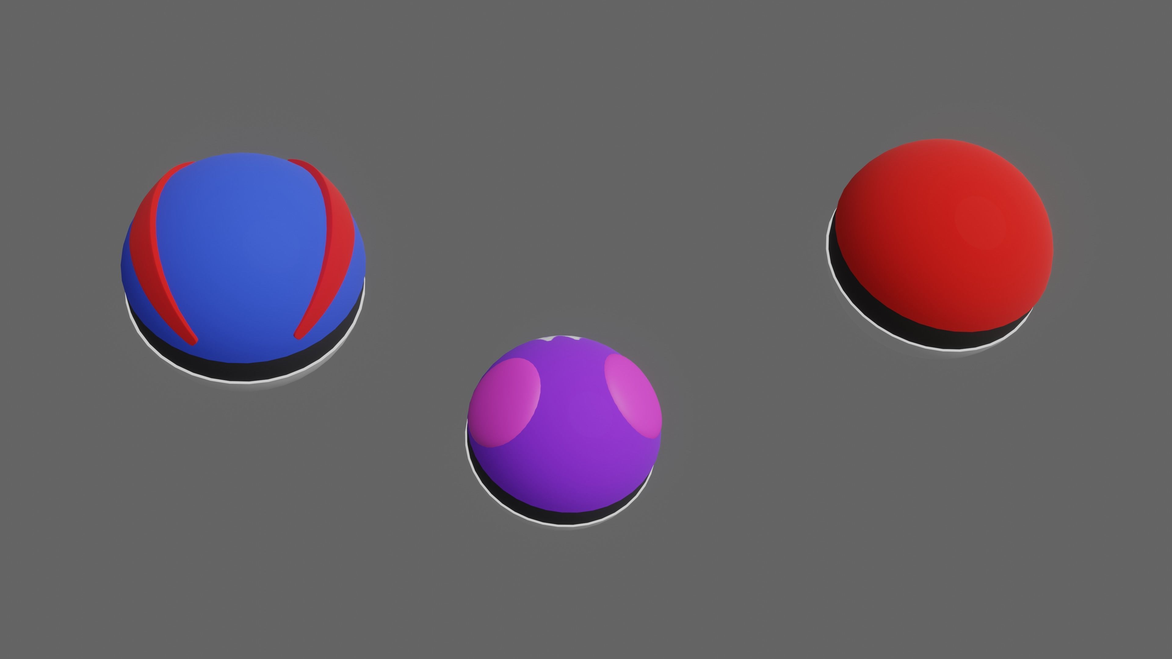 3D model Pokemon Pokeballs Pack 1 VR / AR / low-poly | CGTrader
