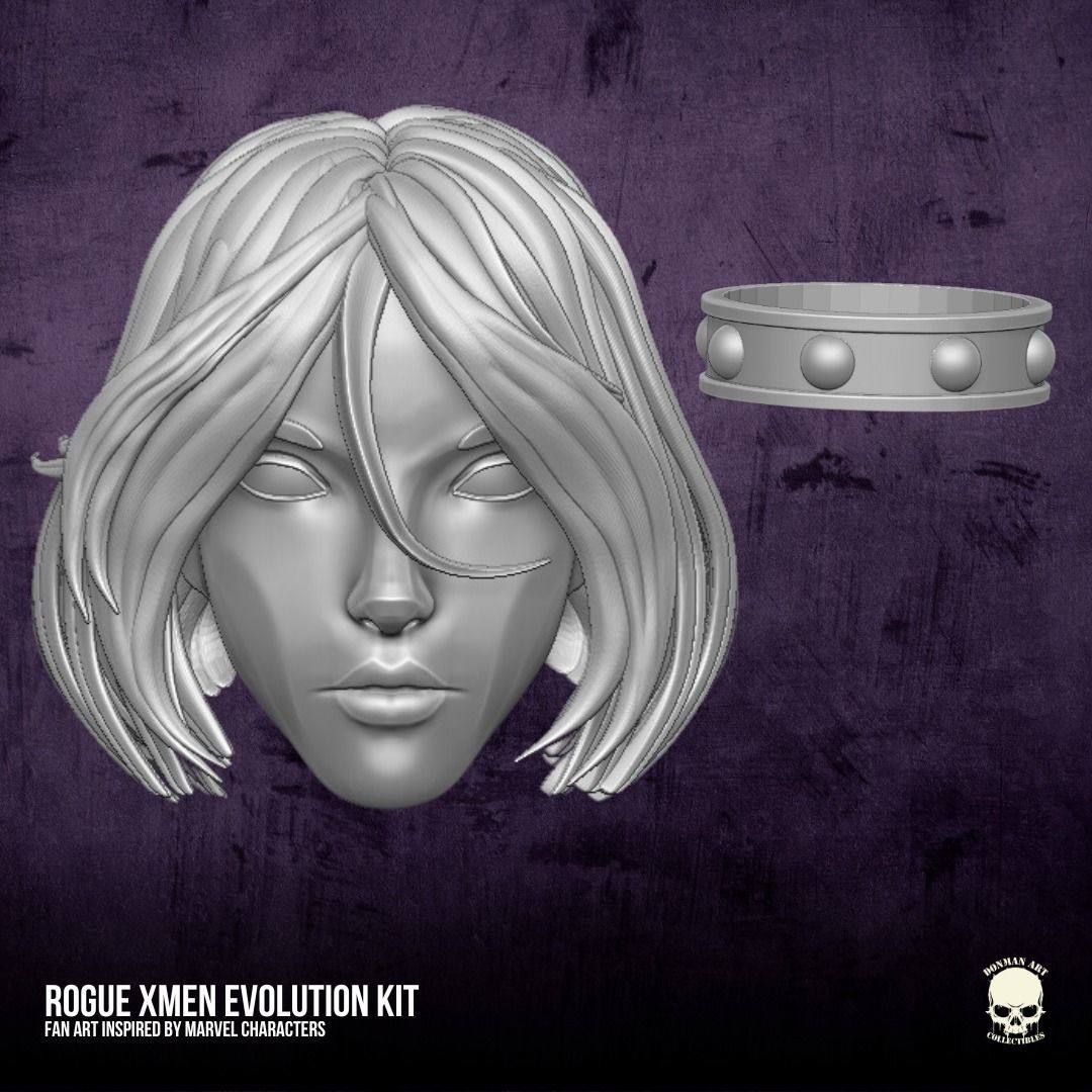 Rogue Xmen Evolution Fan Art Head 3D printable File 3D model 3D ...