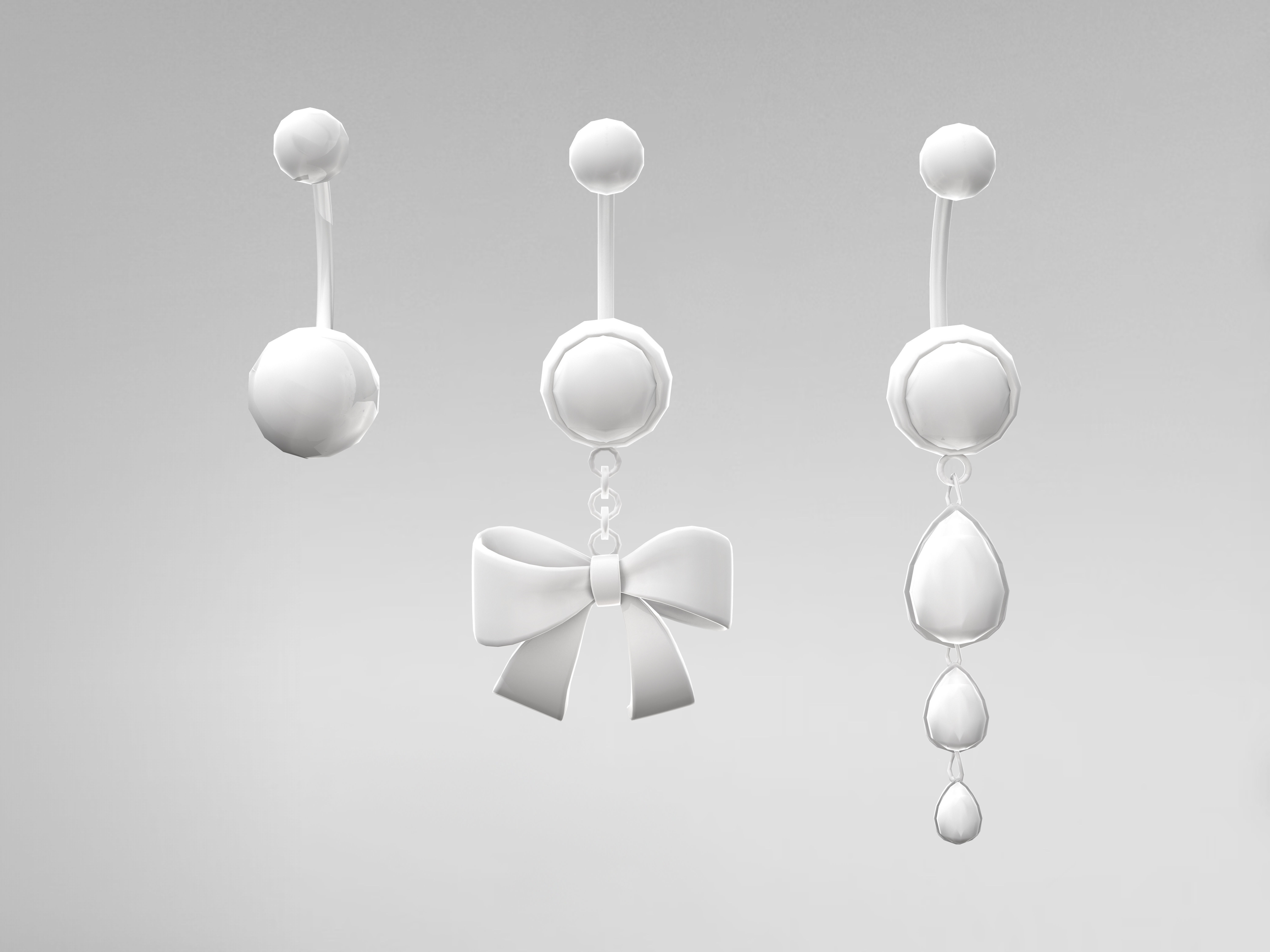 3D model Belly Button Rings VR / AR / low-poly | CGTrader