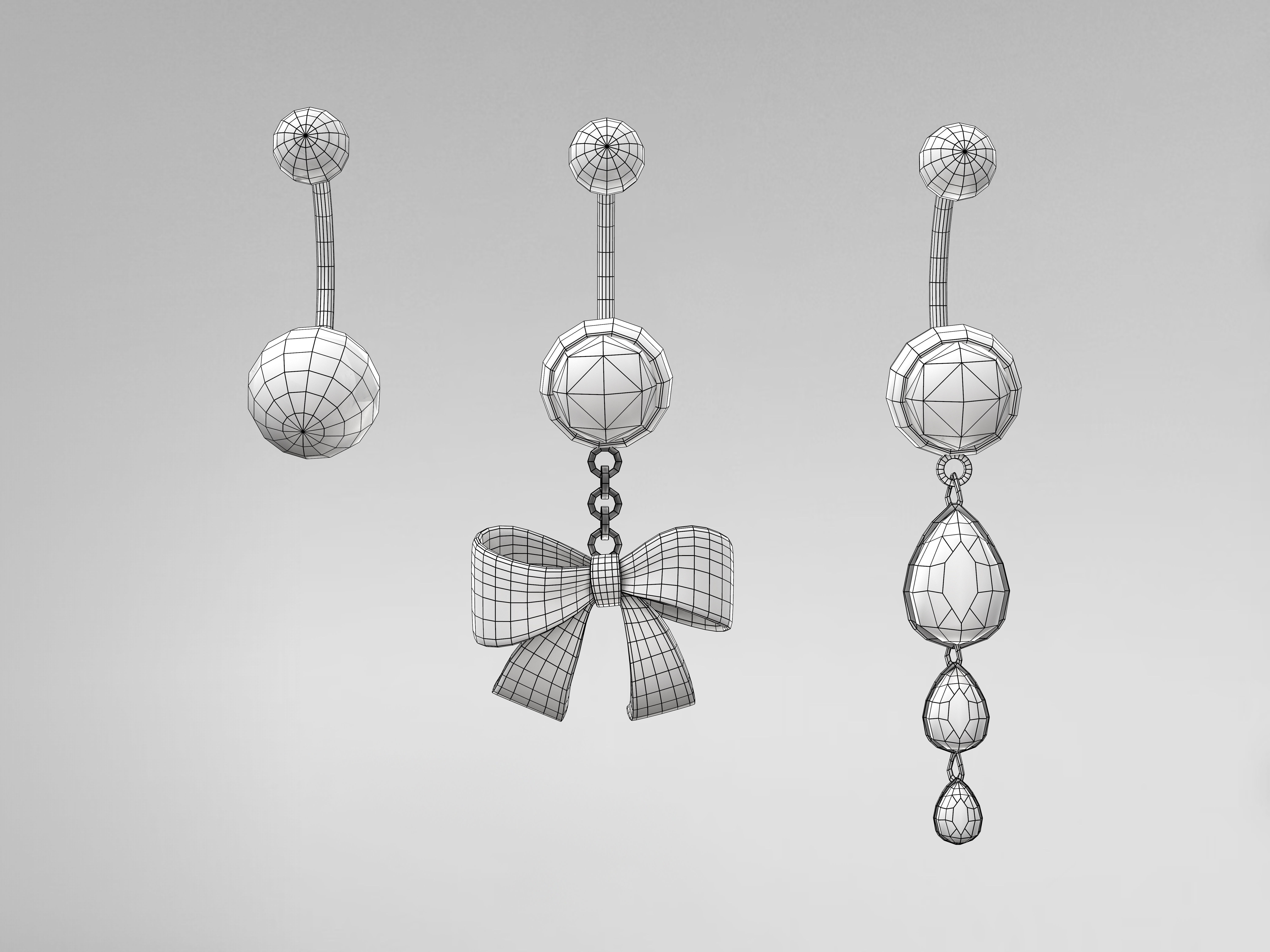 3D model Belly Button Rings VR / AR / low-poly | CGTrader