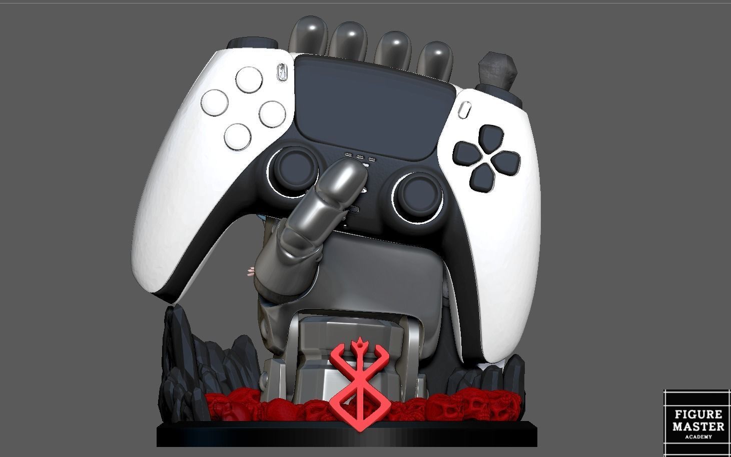 GUTS HAND WITH PUCK BERSERK PS4 PS5 CONTROLLER HOLDER FANTASY 3D model ...