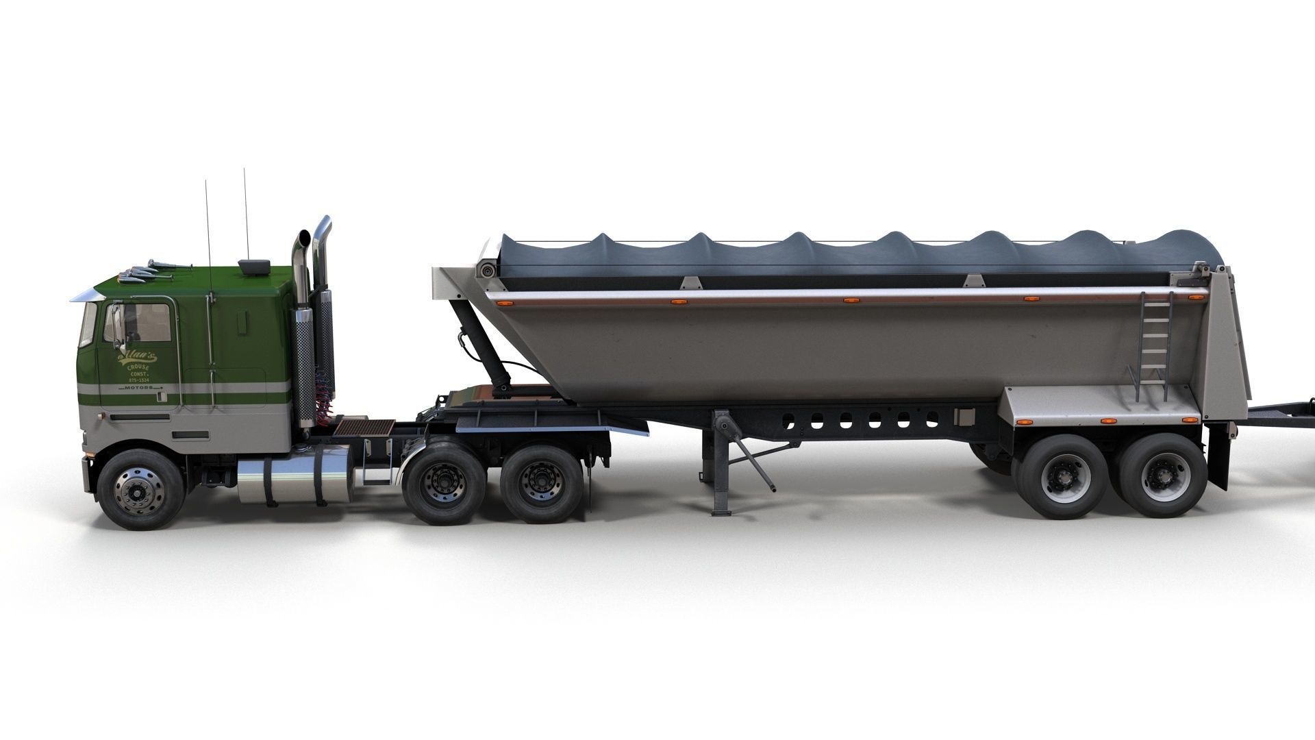 3D model Peterbilt 362 dump trailer VR / AR / low-poly | CGTrader