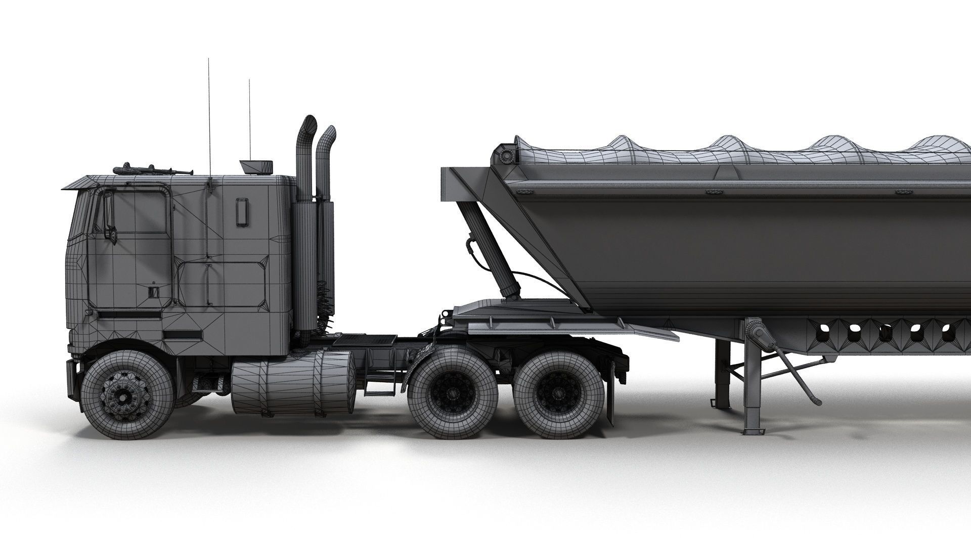 3D model Peterbilt 362 dump trailer VR / AR / low-poly | CGTrader