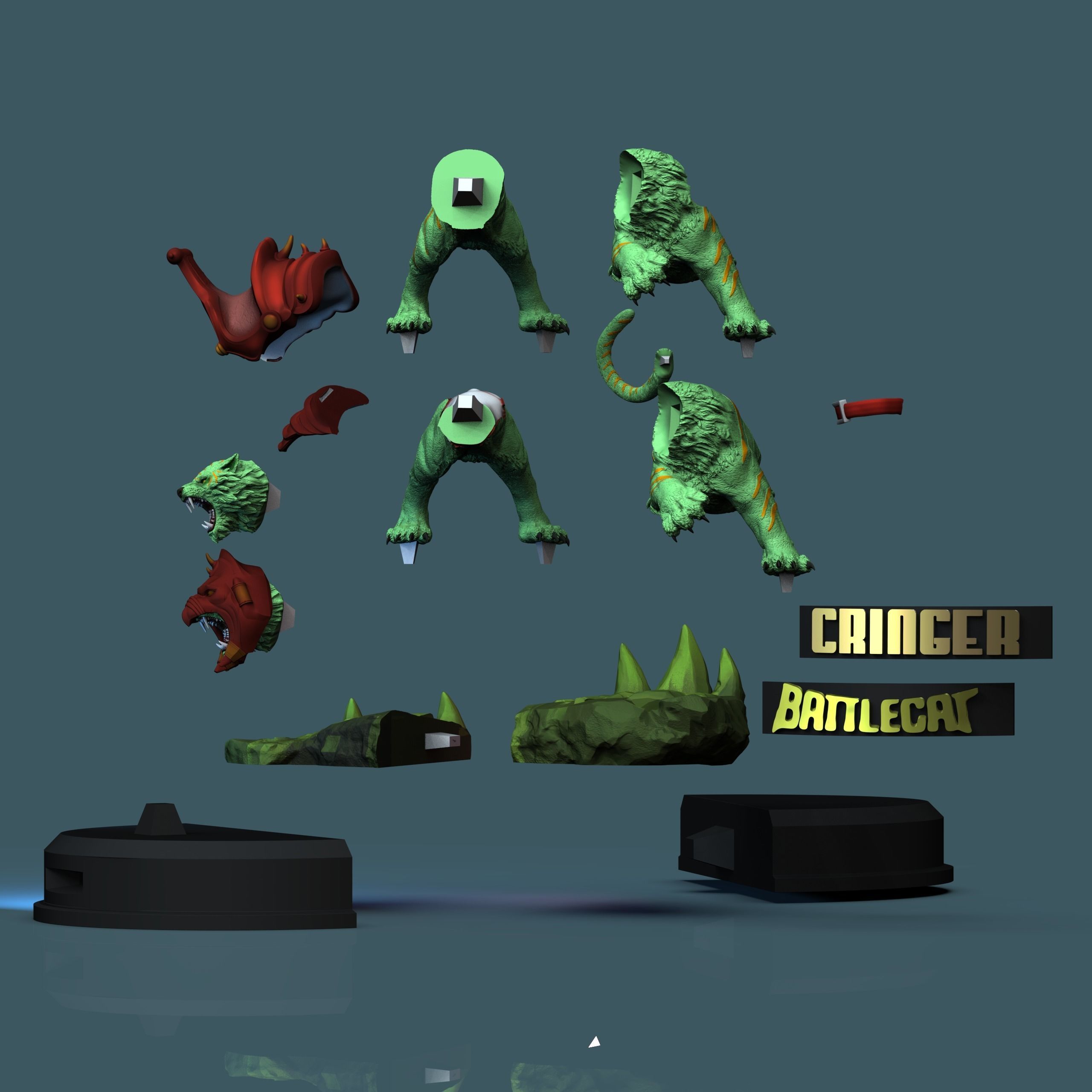 Cringer Battle catr from He-Man STL 3d printing collectibles 3D model ...