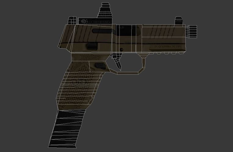 3D model Low Poly FN 509 Midsize Tactical Pistol VR / AR / low-poly ...