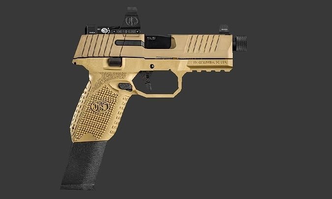 3D model Low Poly FN 509 Midsize Tactical Pistol VR / AR / low-poly ...