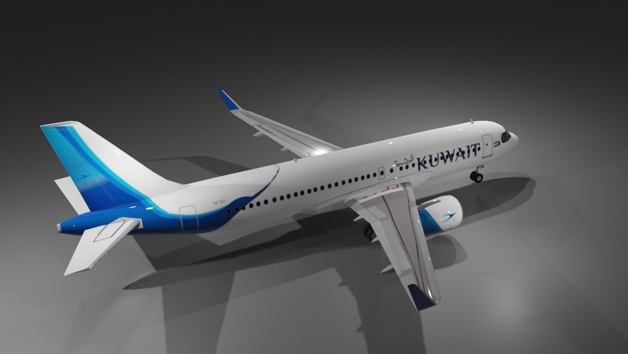 3D model Kuwait airways Airbus a320neo 3d model VR / AR / low-poly ...