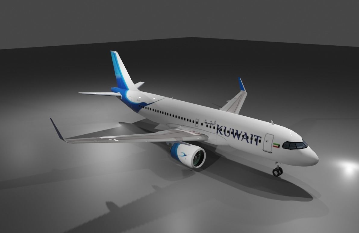 3D model Kuwait airways Airbus a320neo 3d model VR / AR / low-poly ...