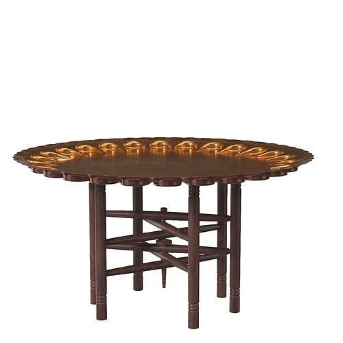 Vintage Turkish Copper Folding Tea Table PBR 3D model | CGTrader