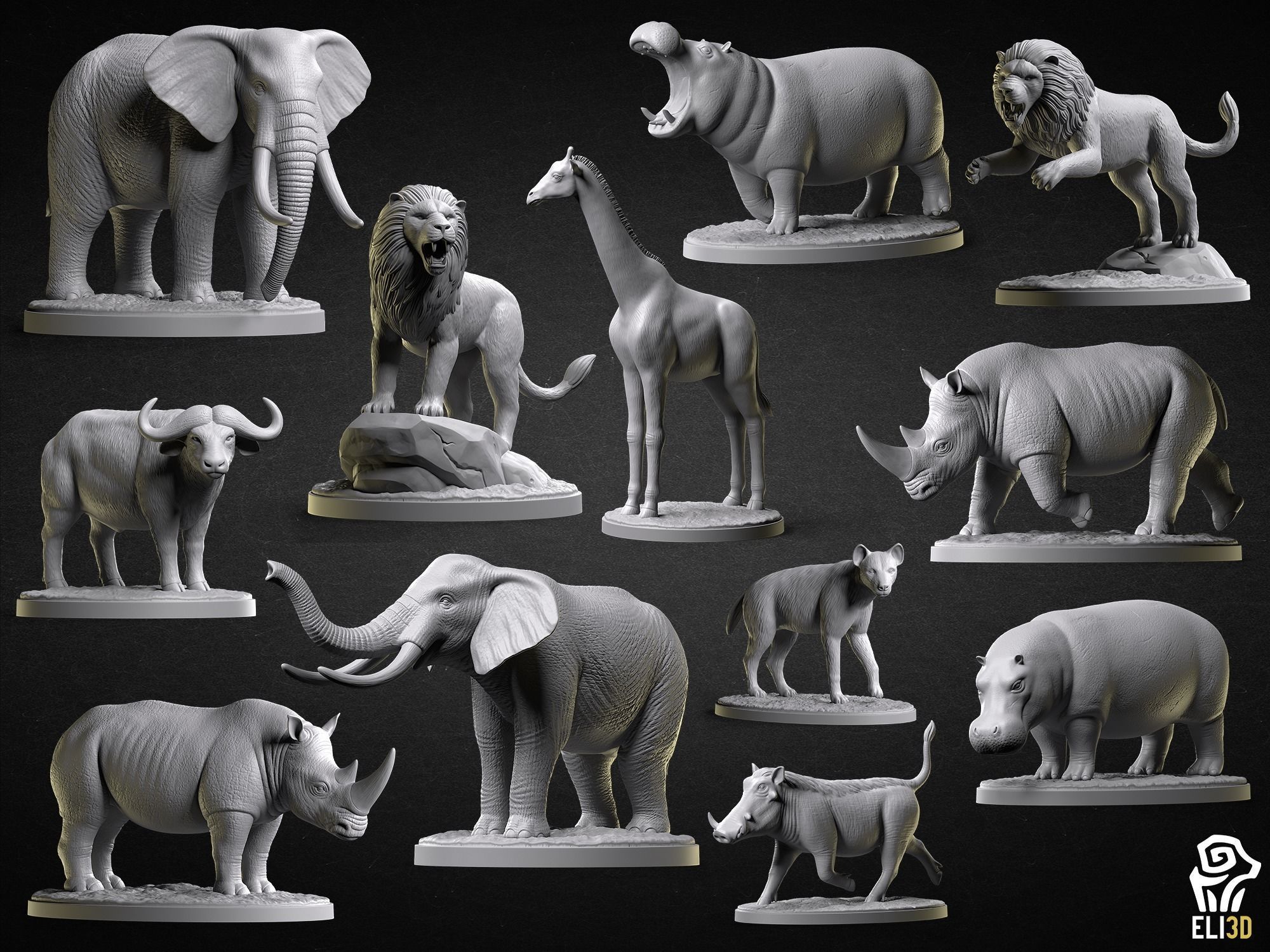 Animals - Savanna Wildlife 3D model 3D printable | CGTrader