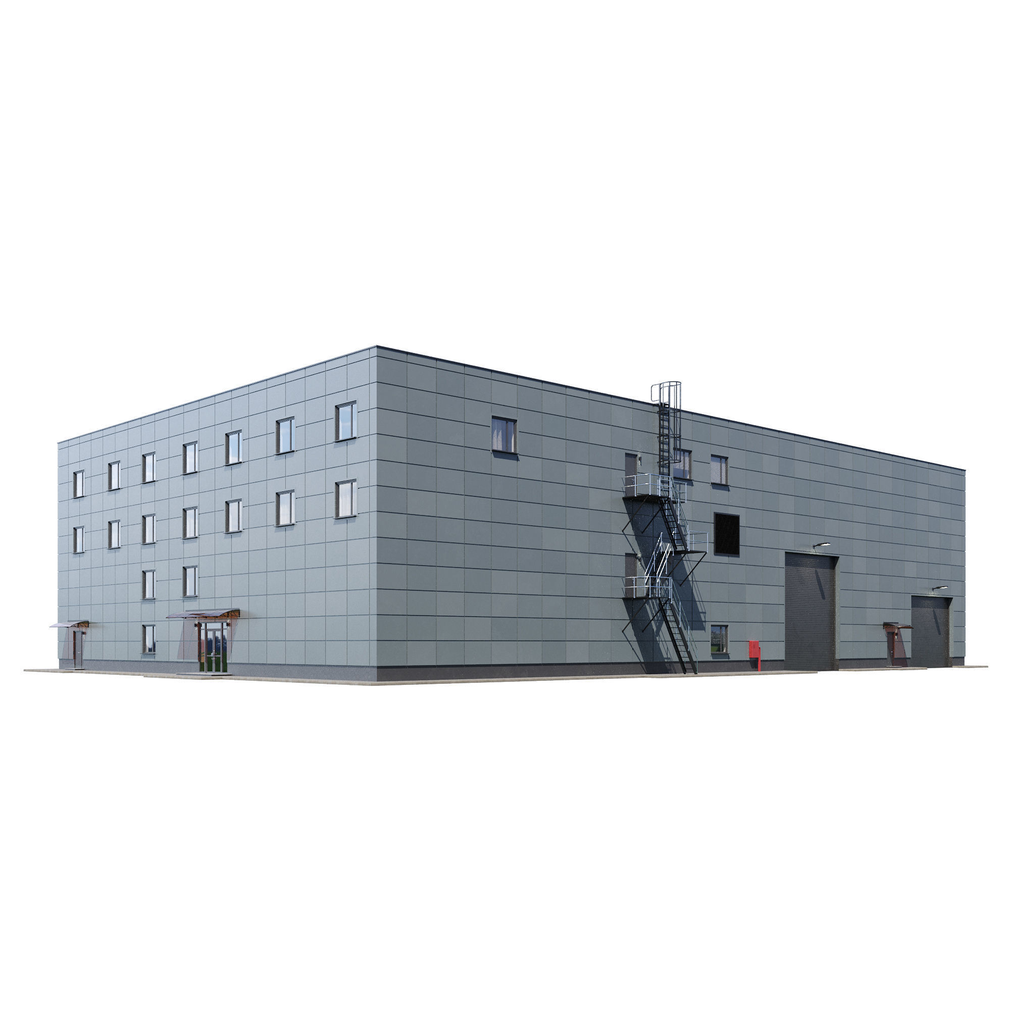 Factory building V3 3D model | CGTrader