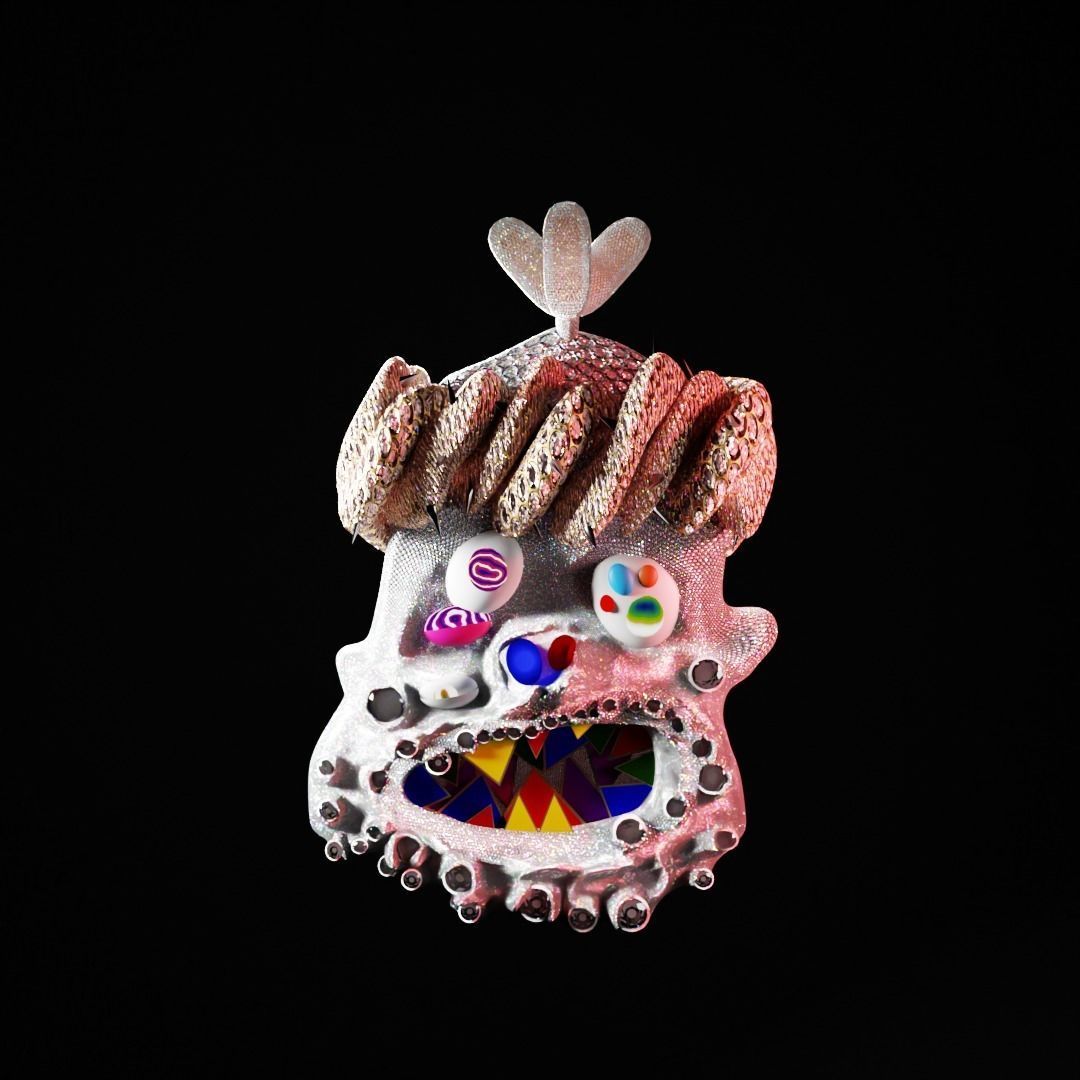 Travis Scott Utopia Jesus Pendant Chain Iced Out 3D model | CGTrader