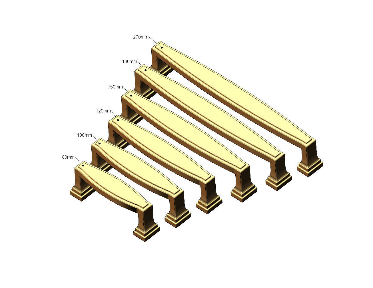 Cabinet drawer handle and pull N016 3D model 3D printable | CGTrader