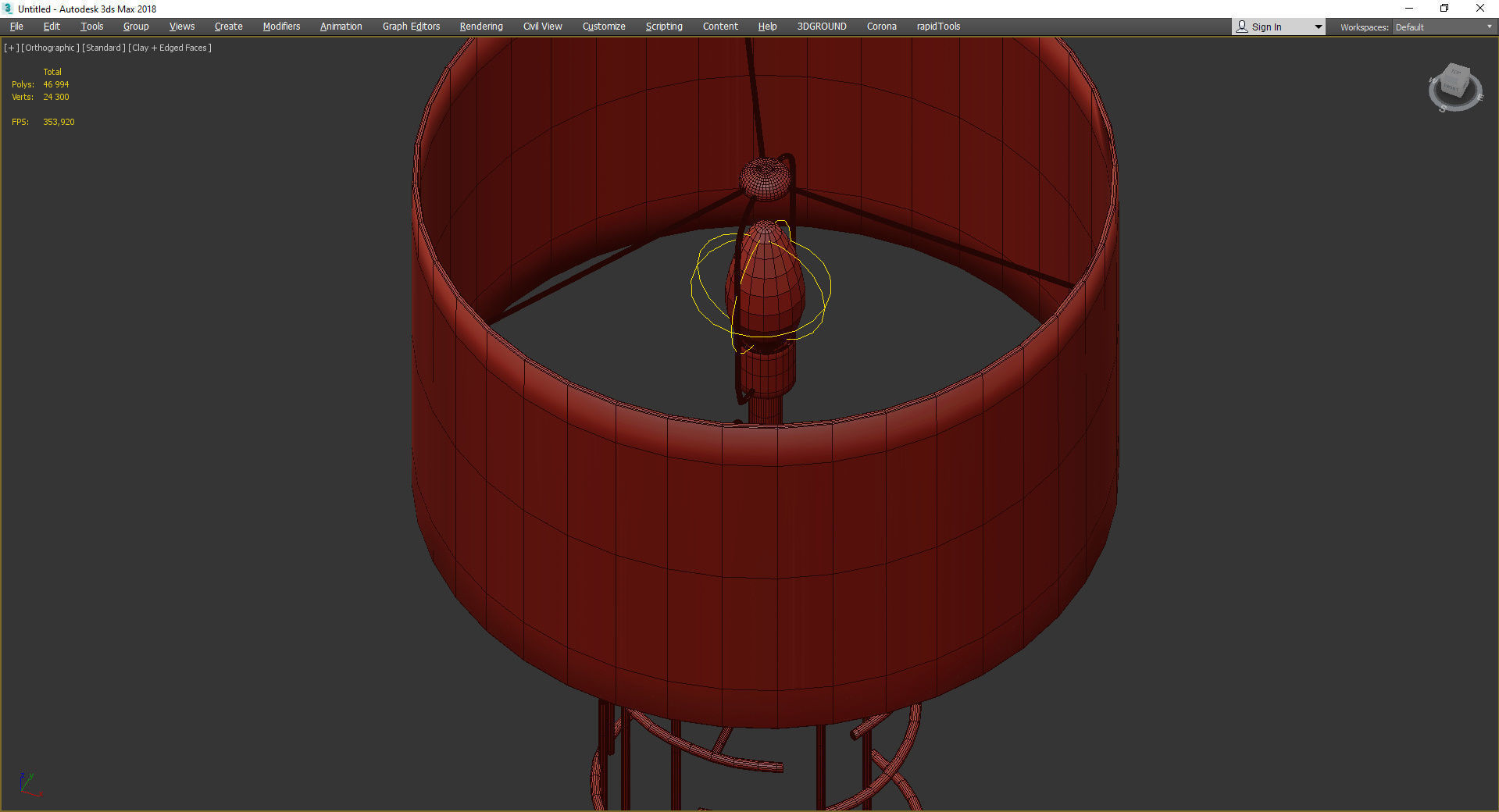 3D model Modern Cylindrical Gold Table Lamp VR / AR / low-poly | CGTrader