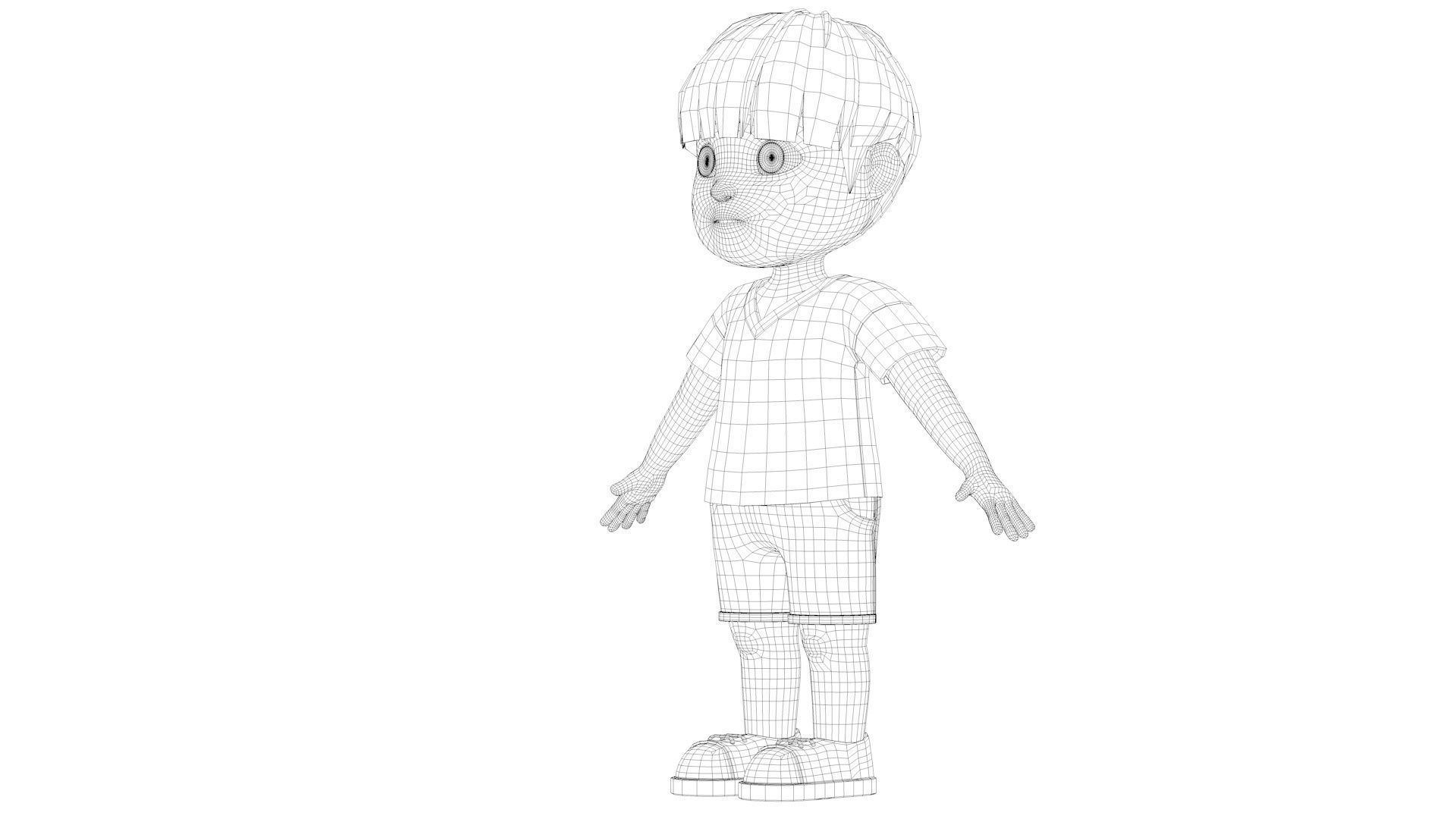 Cartoon Boy Child Studen Little Fat Man 3D model | CGTrader