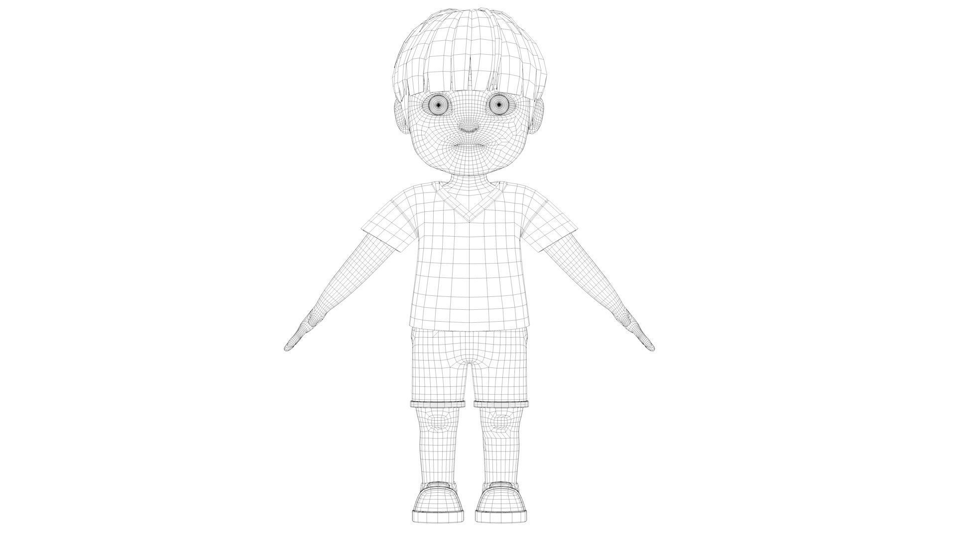 Cartoon Boy Child Studen Little Fat Man 3D model | CGTrader