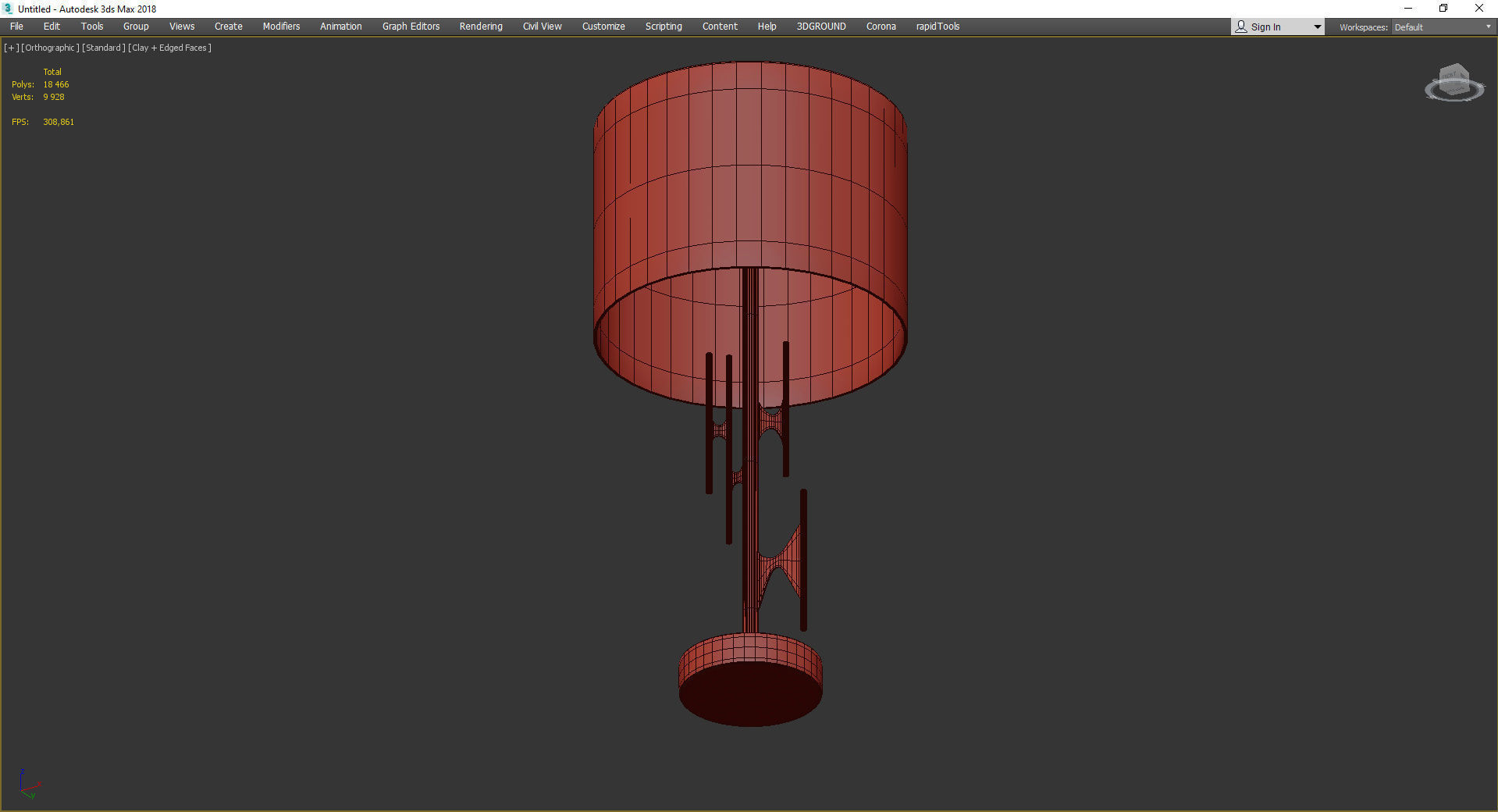 3D model Freeform Gold Linen Shade Table Lamp VR / AR / low-poly | CGTrader
