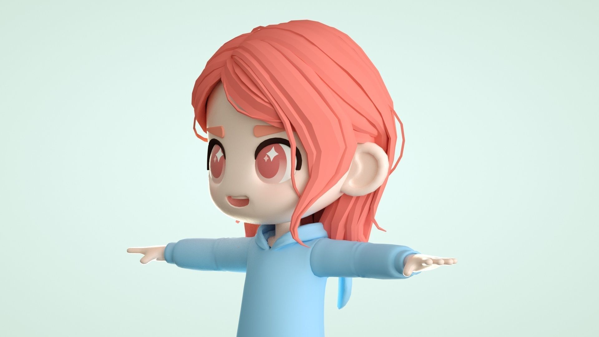cartoon girl little girl kid cute ip c4d 3D model | CGTrader