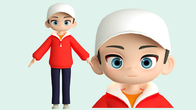 cartoon boy teenager youth kid student c4d ip 3D model | CGTrader