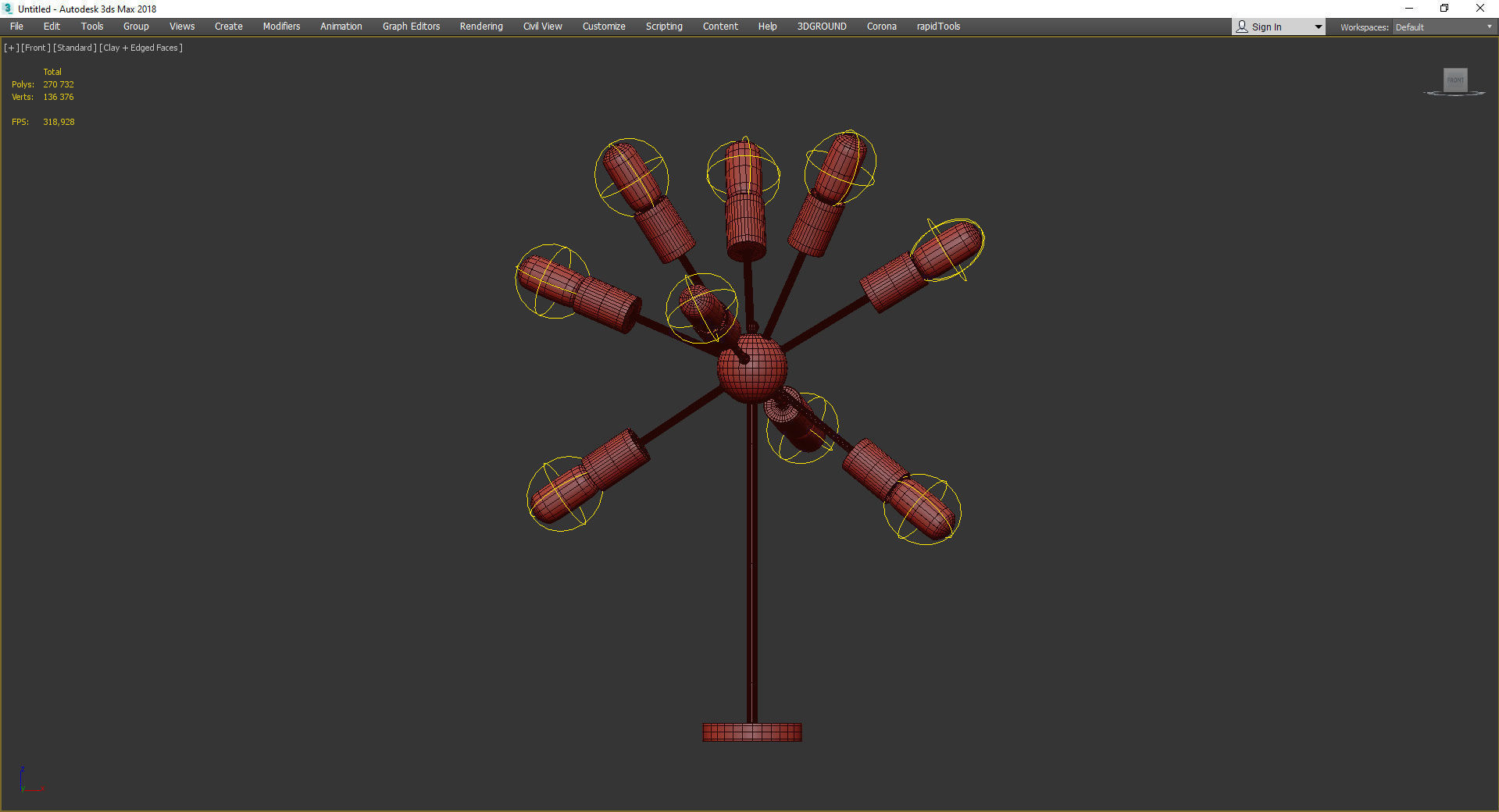 3D model Sputnik Table by Restoration Hardware VR / AR / low-poly ...