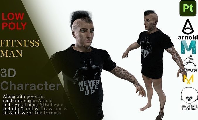 3D model FITNESS MAN VR / AR / low-poly | CGTrader