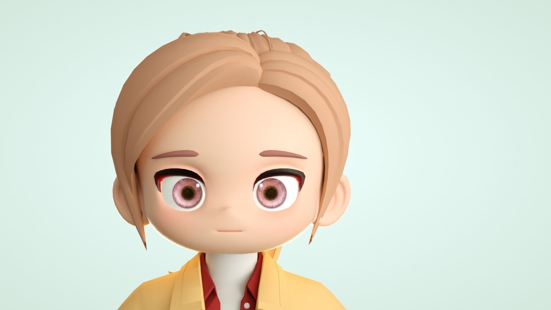 cartoon girl little girl workplace people girl beauty ip c4d 3D model ...