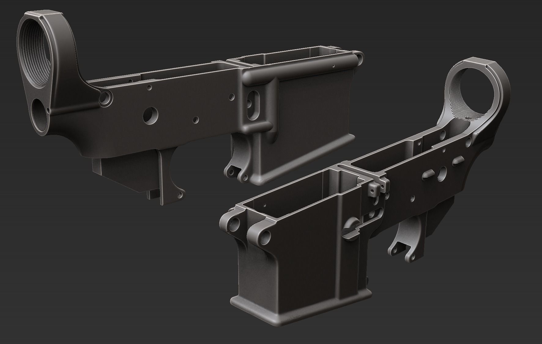 M4A1 - AR-15 - receiver lower - HIGHPOLY - NATO 3D model | CGTrader