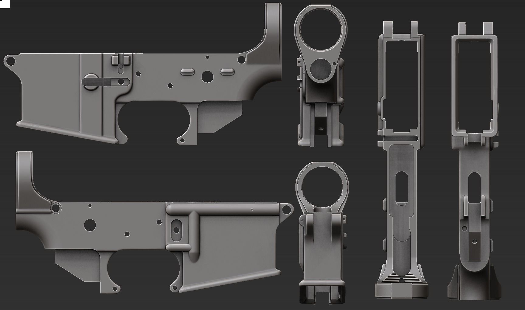M4A1 - AR-15 - receiver lower - HIGHPOLY - NATO 3D model | CGTrader