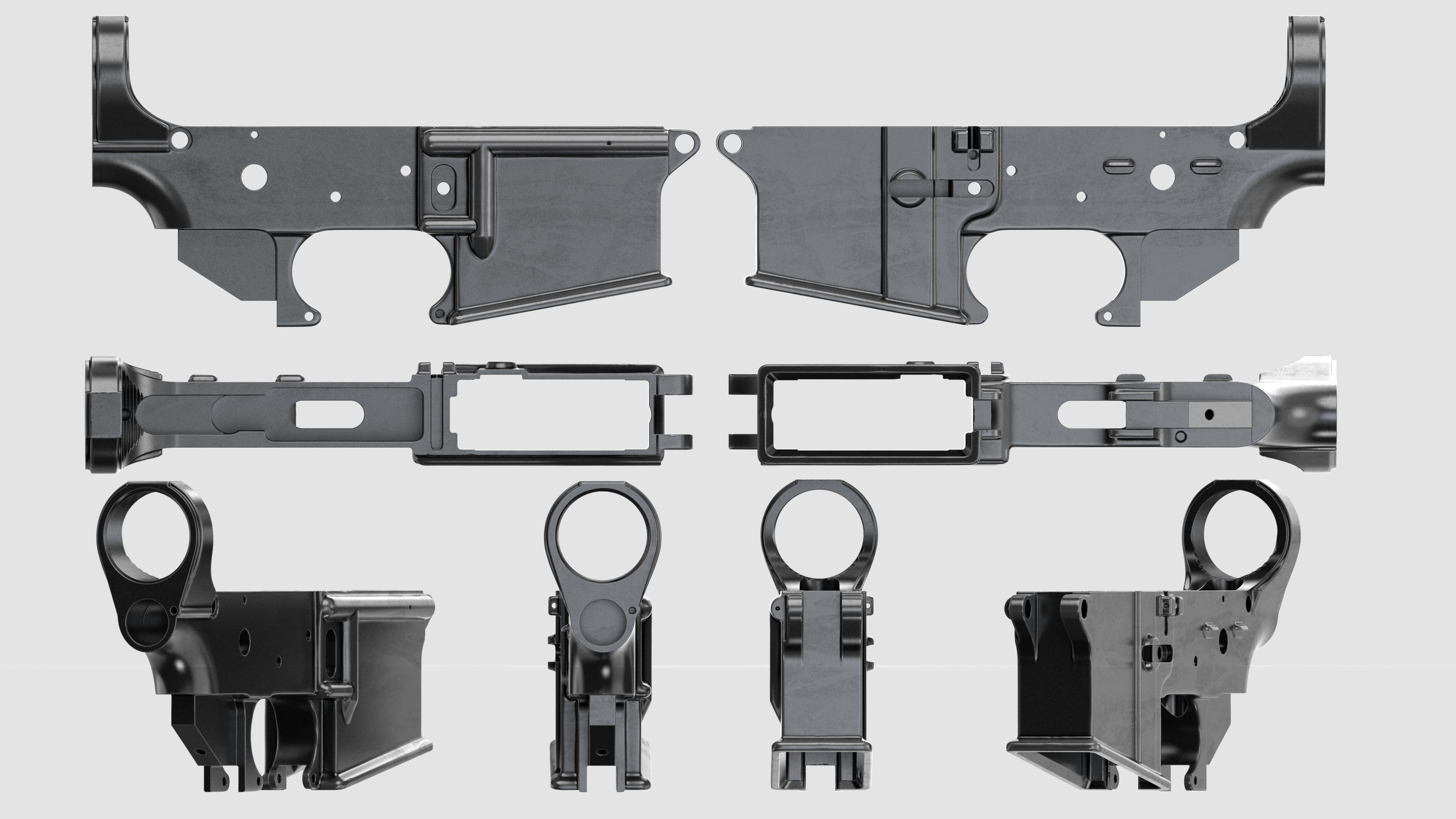 M4A1 - AR-15 - receiver lower - HIGHPOLY - NATO 3D model | CGTrader