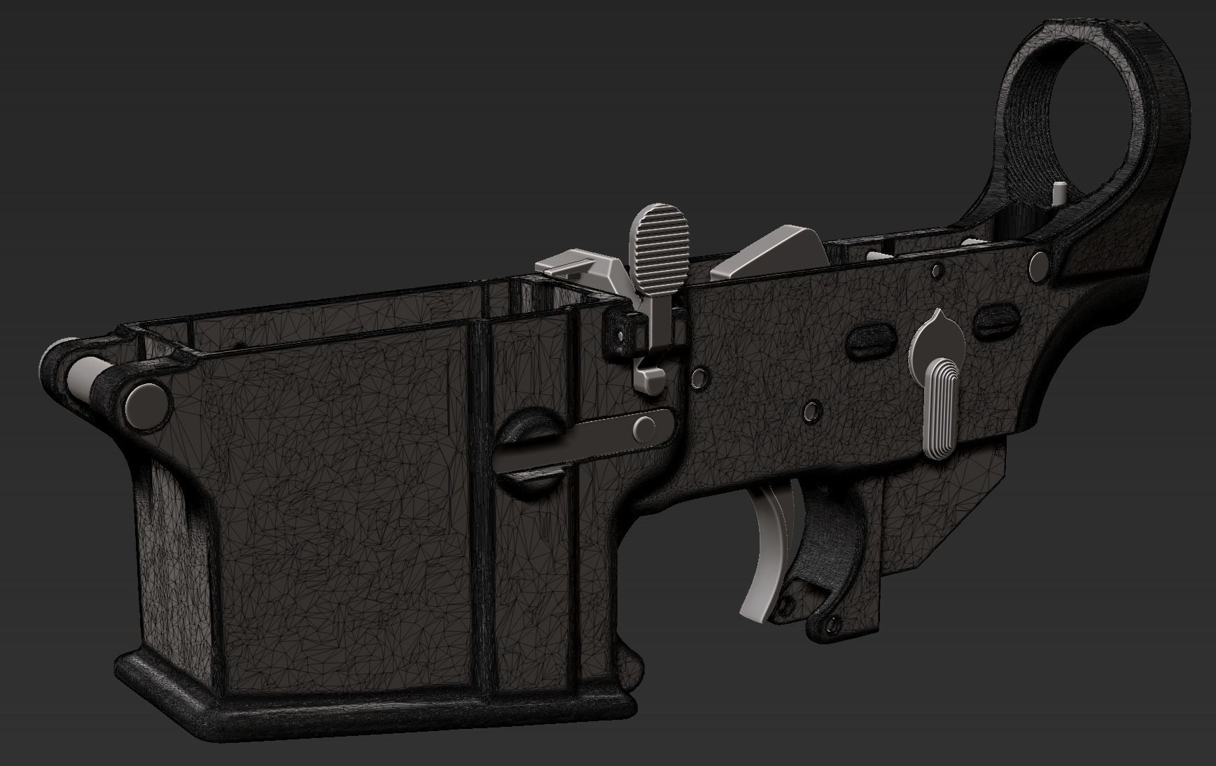 M4A1 - AR-15 - receiver lower - HIGHPOLY - NATO 3D model | CGTrader
