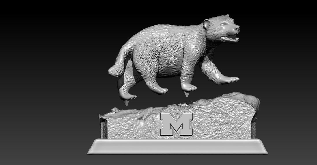 NCCA Michigan Wolverines Mascot statue - University of Michigan 3D ...