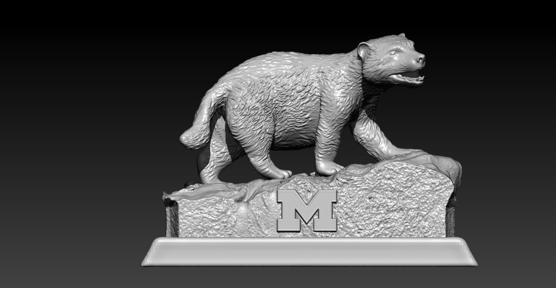 NCCA Michigan Wolverines Mascot statue - University of Michigan 3D ...