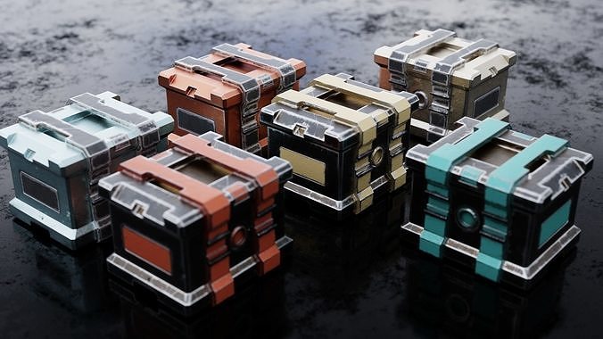 3D model Sci fi Crates VR / AR / low-poly | CGTrader