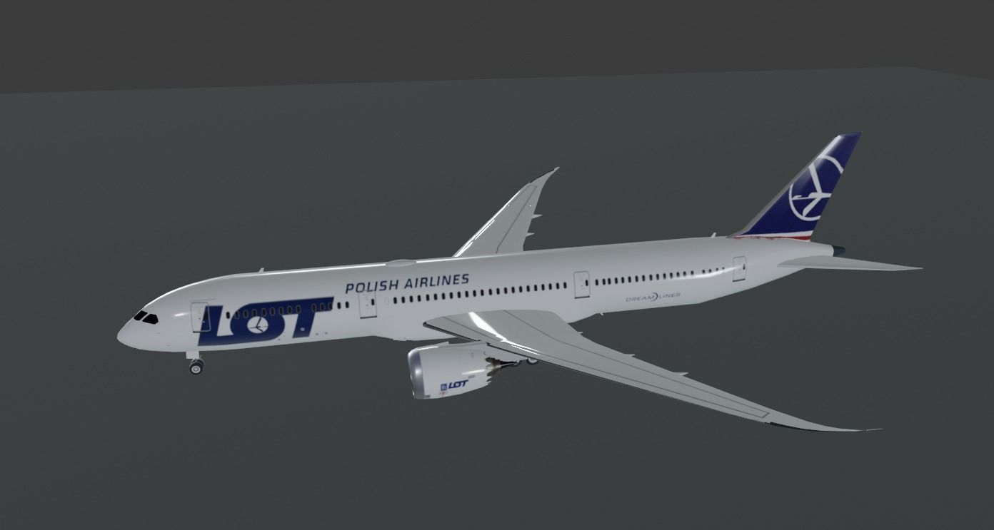3D model LOT Polish airlines Boeing 787-9 dreamliner 3d model VR / AR ...
