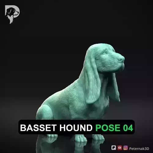 Dog 3D Print Model Basset Hound Pose 05 Ready STL 3D model 3D printable ...