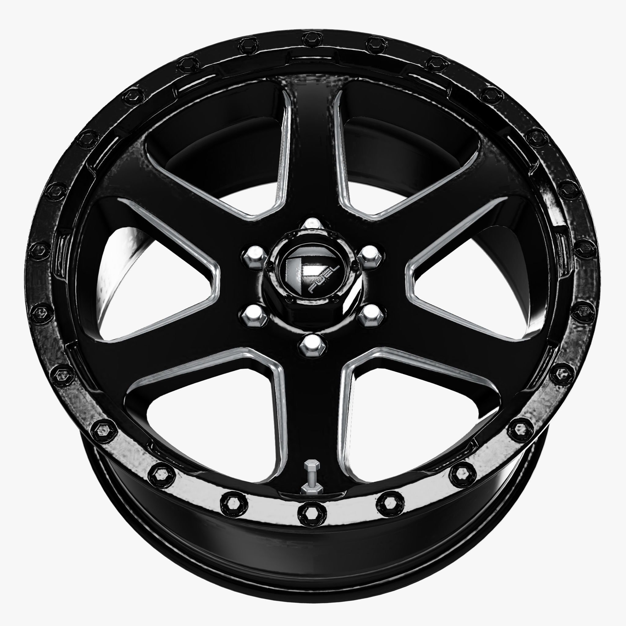 Fuel Ripper Wheel Gloss Black And Milled F150 Raptor 3D model | CGTrader