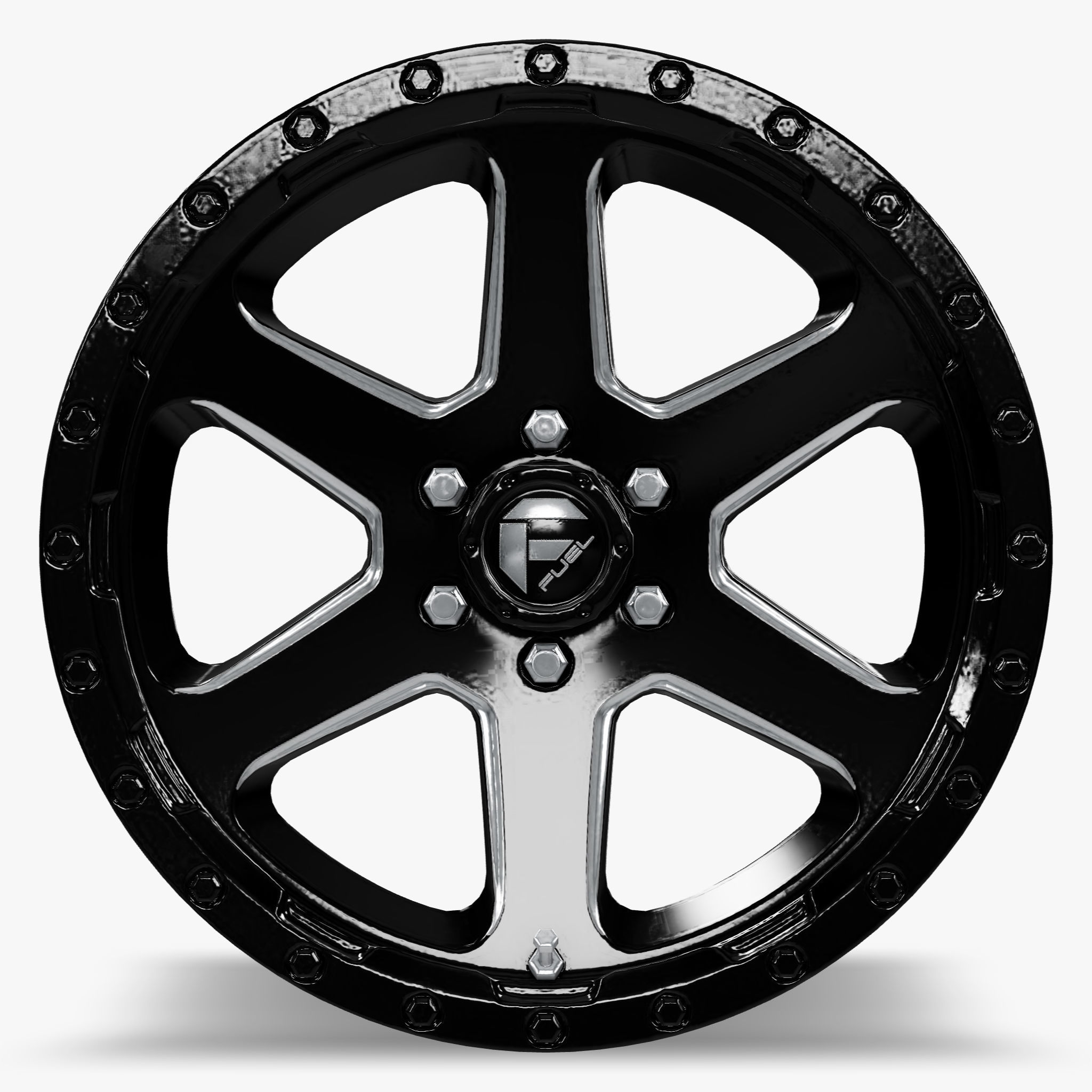 Fuel Ripper Wheel Gloss Black And Milled F150 Raptor 3D model | CGTrader