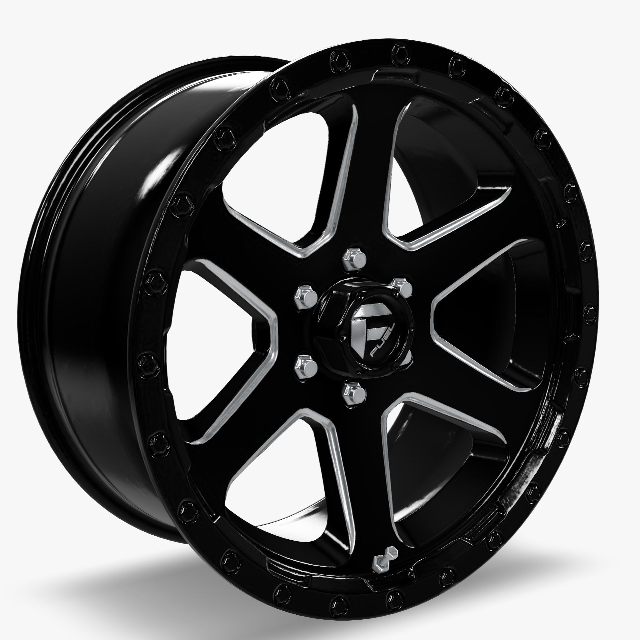 Fuel Ripper Wheel Gloss Black And Milled F150 Raptor 3D model | CGTrader