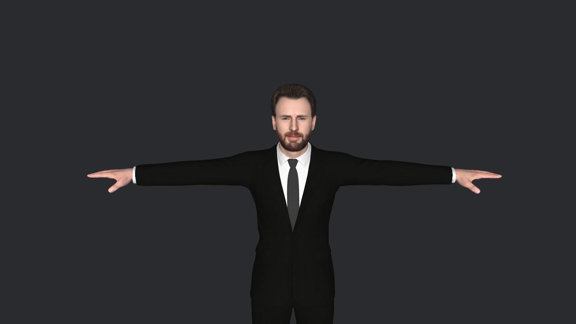 Chris Evans Hyper Realistic Full Body Fully Rigged 3D Character 3D model rigged | CGTrader